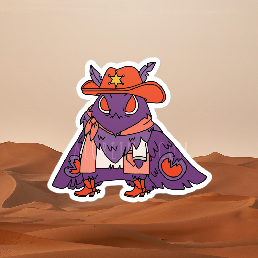 Cowboy Camp Counselor Mothman | Sticker - Aloreing Shop
